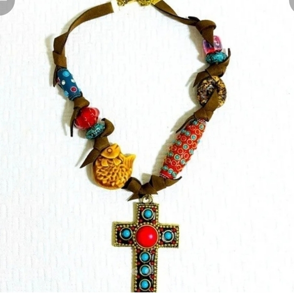 Treska | Jewelry | Nwt Treska Collection Multicolored Boho Cross ...